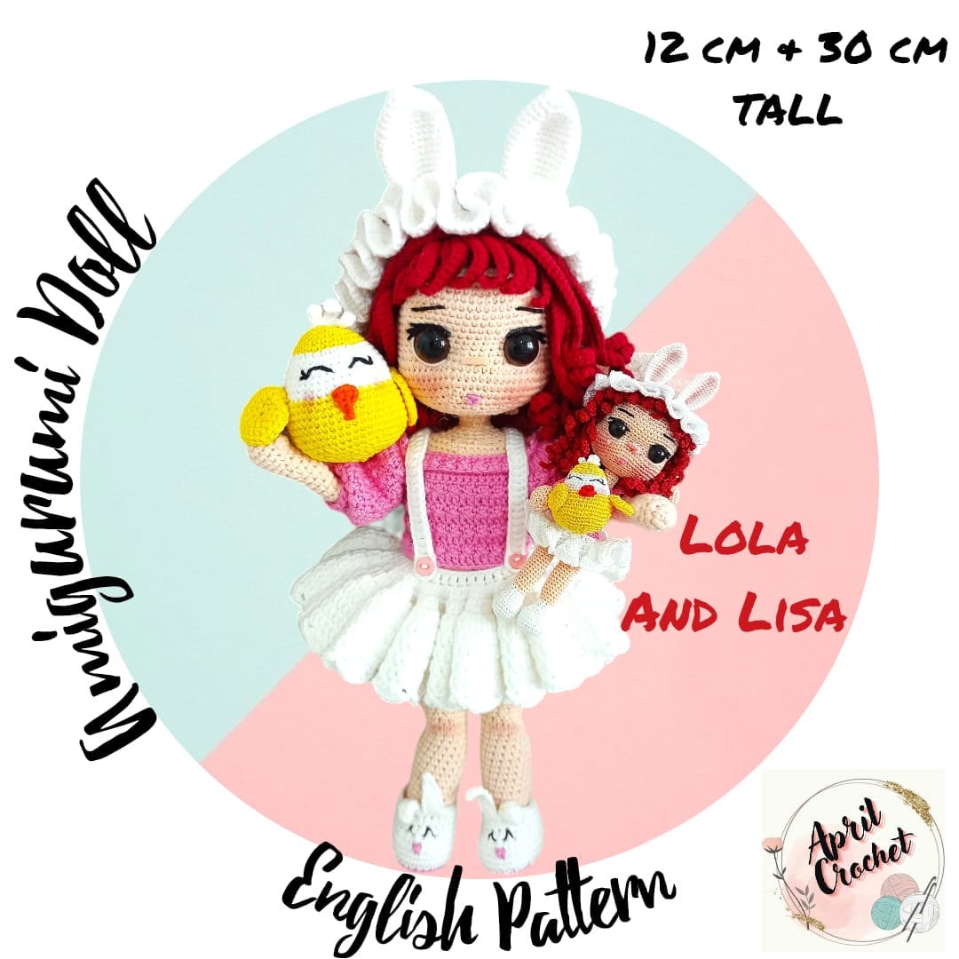 COMBO Crochet Amigurumi Doll Patterns PDF-ENGLISH- 30 Cm Tall Lisa and ...