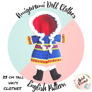 Amigurumi Crocheted 23 Cm Tall Inuit Doll Uki's Clothes Pattern for ...