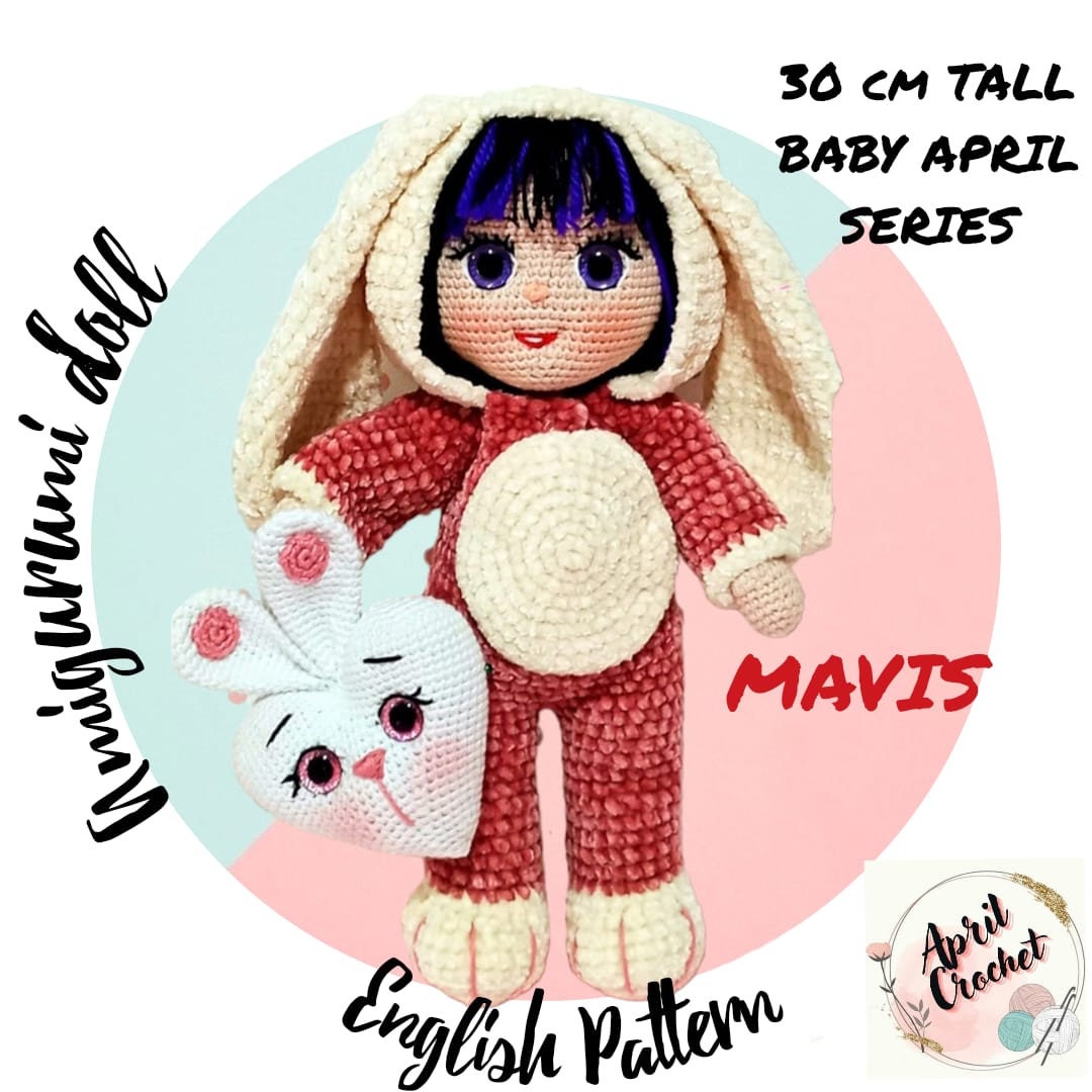 Mavis the Amigurumi Crochet Doll English PDF Pattern.30 Cm Tall.the ...