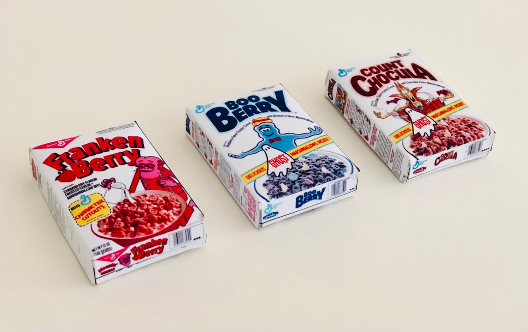 Handmade 3 Pack of 3D Cereal Magnets, Boo Berry, Count Chocula, Franken ...