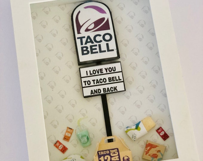 Taco Bell Customized 5"x7" Shadowbox, Best Friend Gift, Baja Blast Gift ...