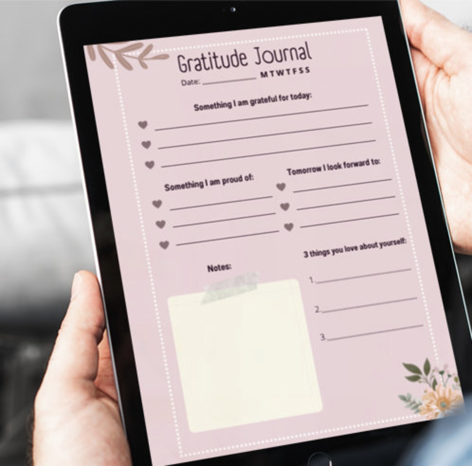 Daily Gratitude Journal Printable L Wellness Gratitude Journal ...