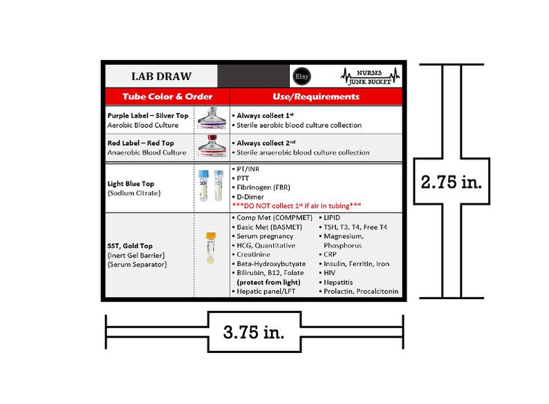 Badge Buddy Lab Draw Tubes & Tests - Etsy