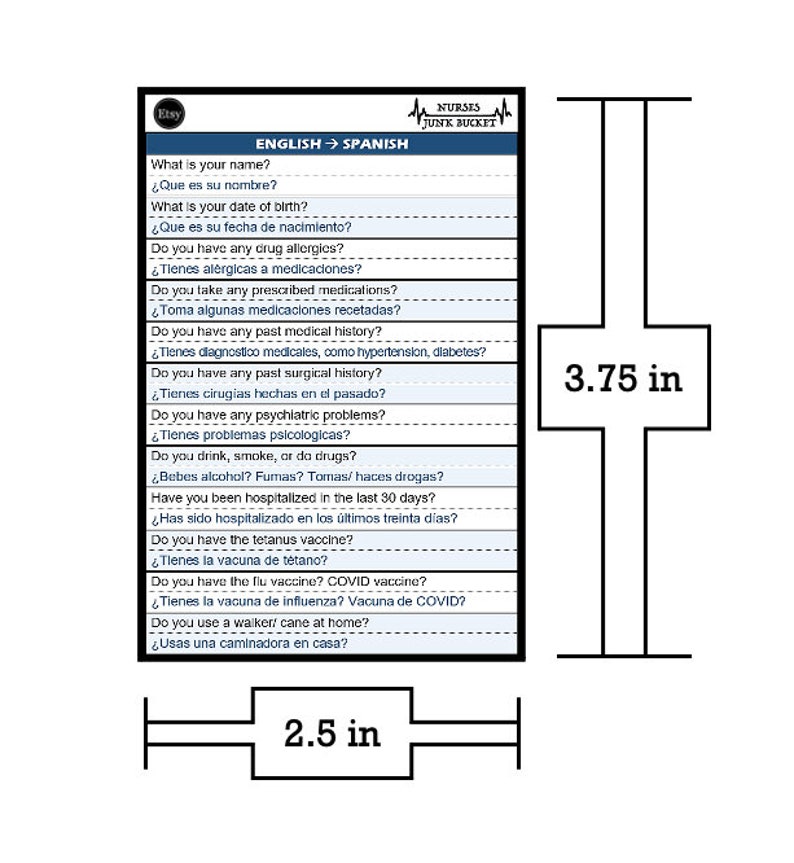 Badge Buddy English to Spanish Translation - Etsy