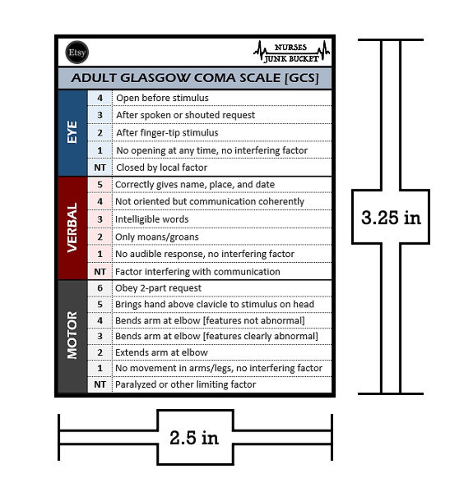 Glasgow Coma Scale Digital Download Badge Buddy - Etsy