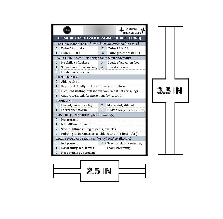 Clinical Opioid Withdrawal Scale COWS Digital Download Badge - Etsy