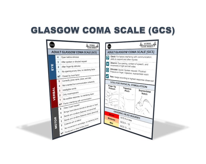 SBAR & Glasgow Coma Scale Badge Card for Student Nurses, Medical ...