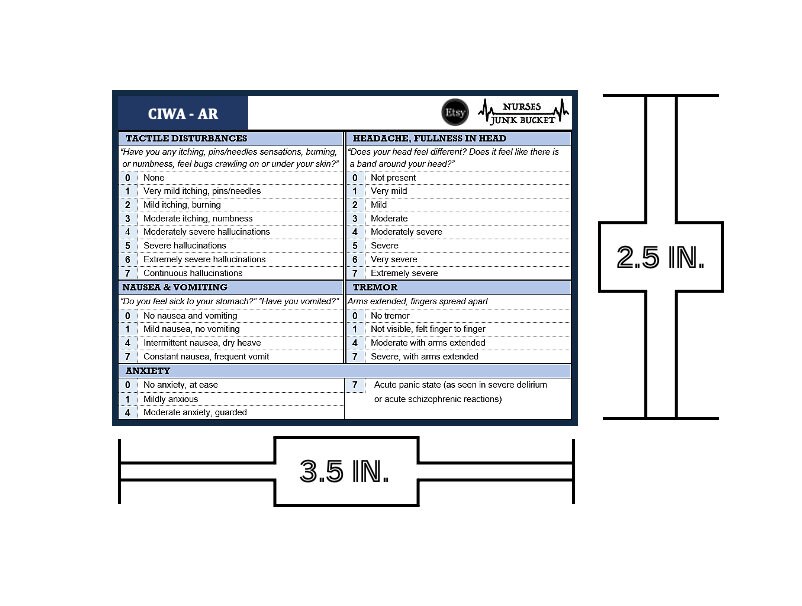 Badge Buddy Clinical Institute Withdrawal Assessment for Alcohol CIWA ...