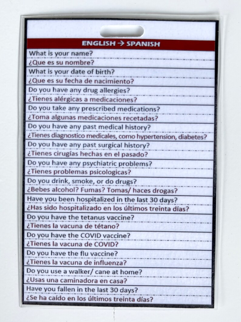 Badge Buddy English to Spanish Translation - Etsy