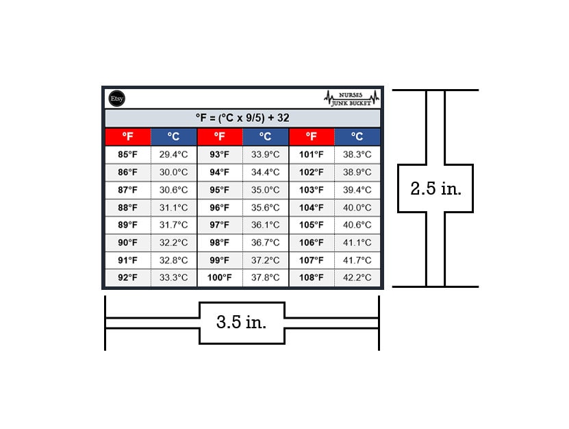Badge Buddy Temperature Conversions - Etsy