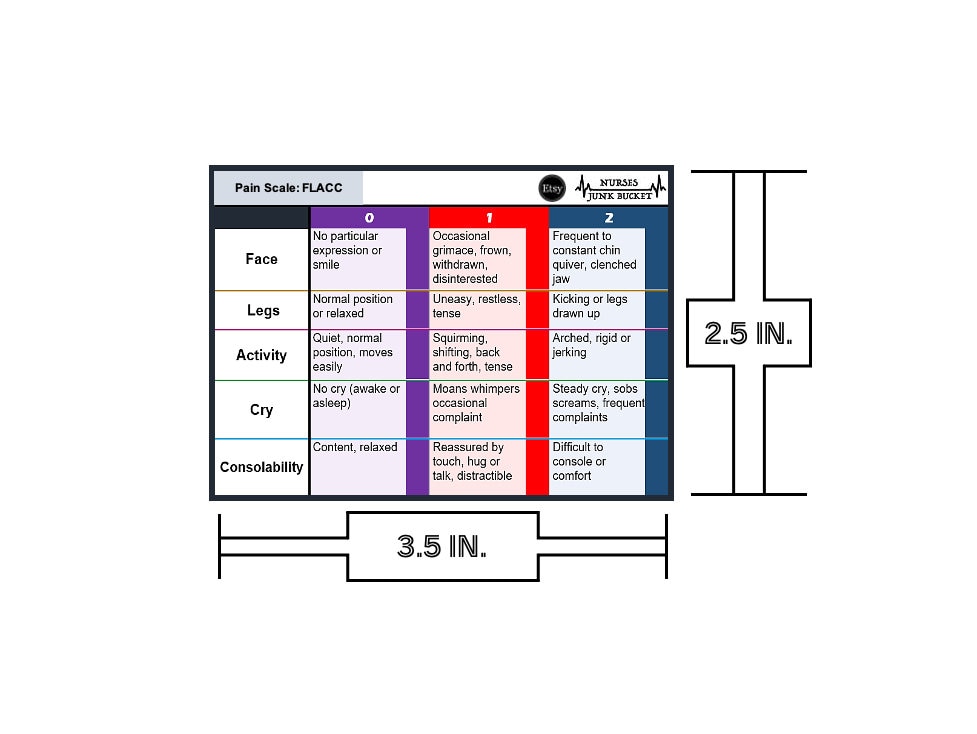 Badge Buddy Pain Scale: FLACC & NPASS - Etsy