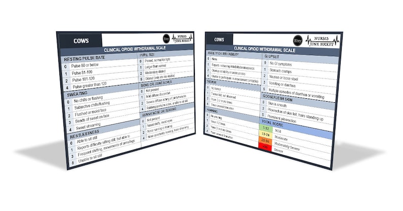 Badge Buddy - Clinical Opioid Withdrawal Scale (COWS) - Etsy