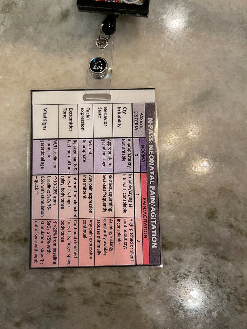 Pain Scale: FLACC & NPASS Digital Download Badge Buddy - Etsy