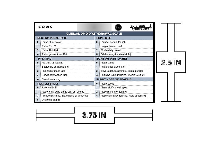 Clinical Opioid Withdrawal Scale COWS Digital Download Badge - Etsy