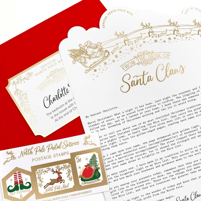 Letter From Santa Paper Gold - Etsy Australia