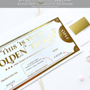 Scratch-off Golden Ticket Surprise & Reveal Gift Voucher - Etsy Australia