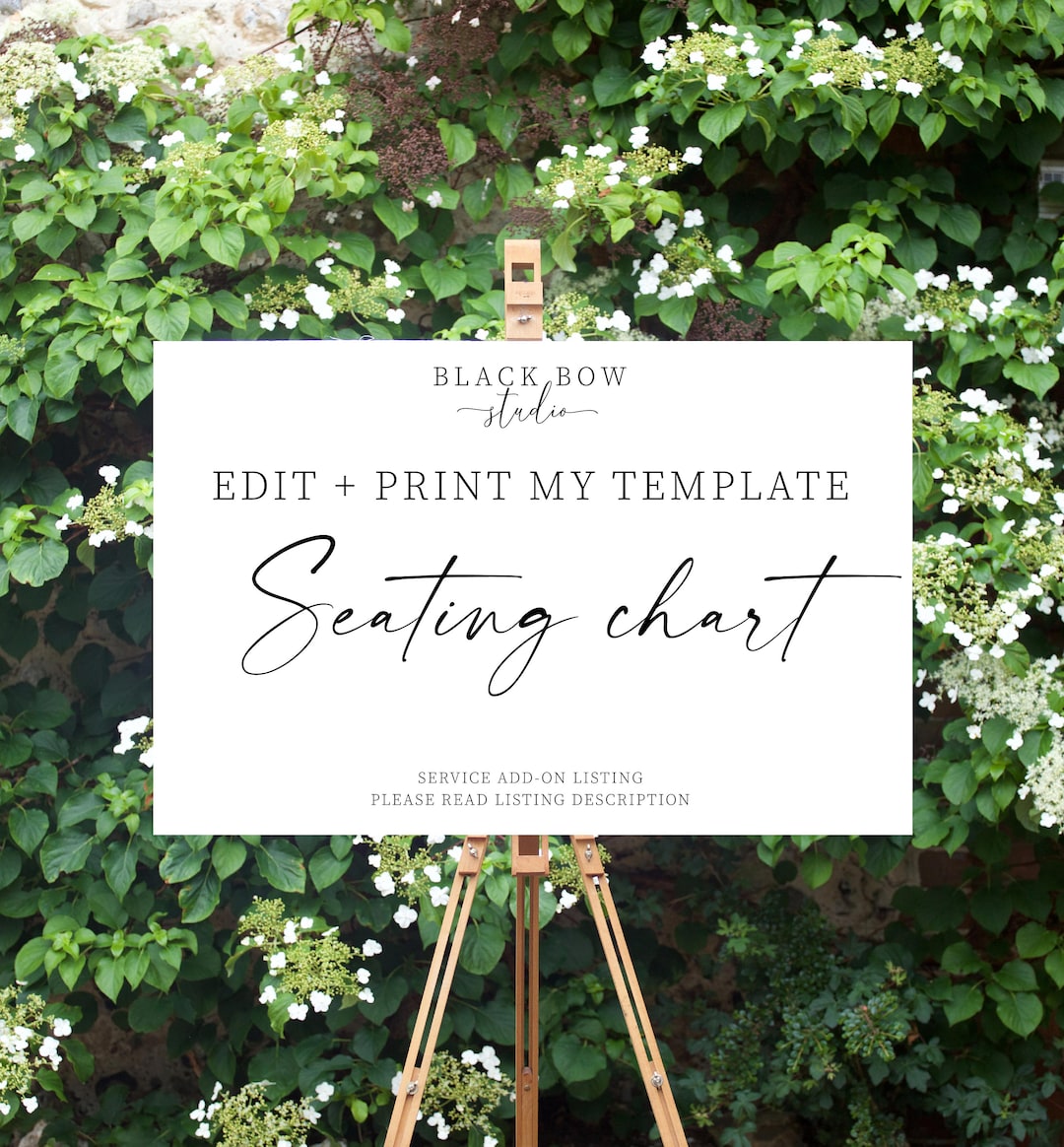 Edit and Print My Seating Chart Template Service Add-on, Printed Foam ...
