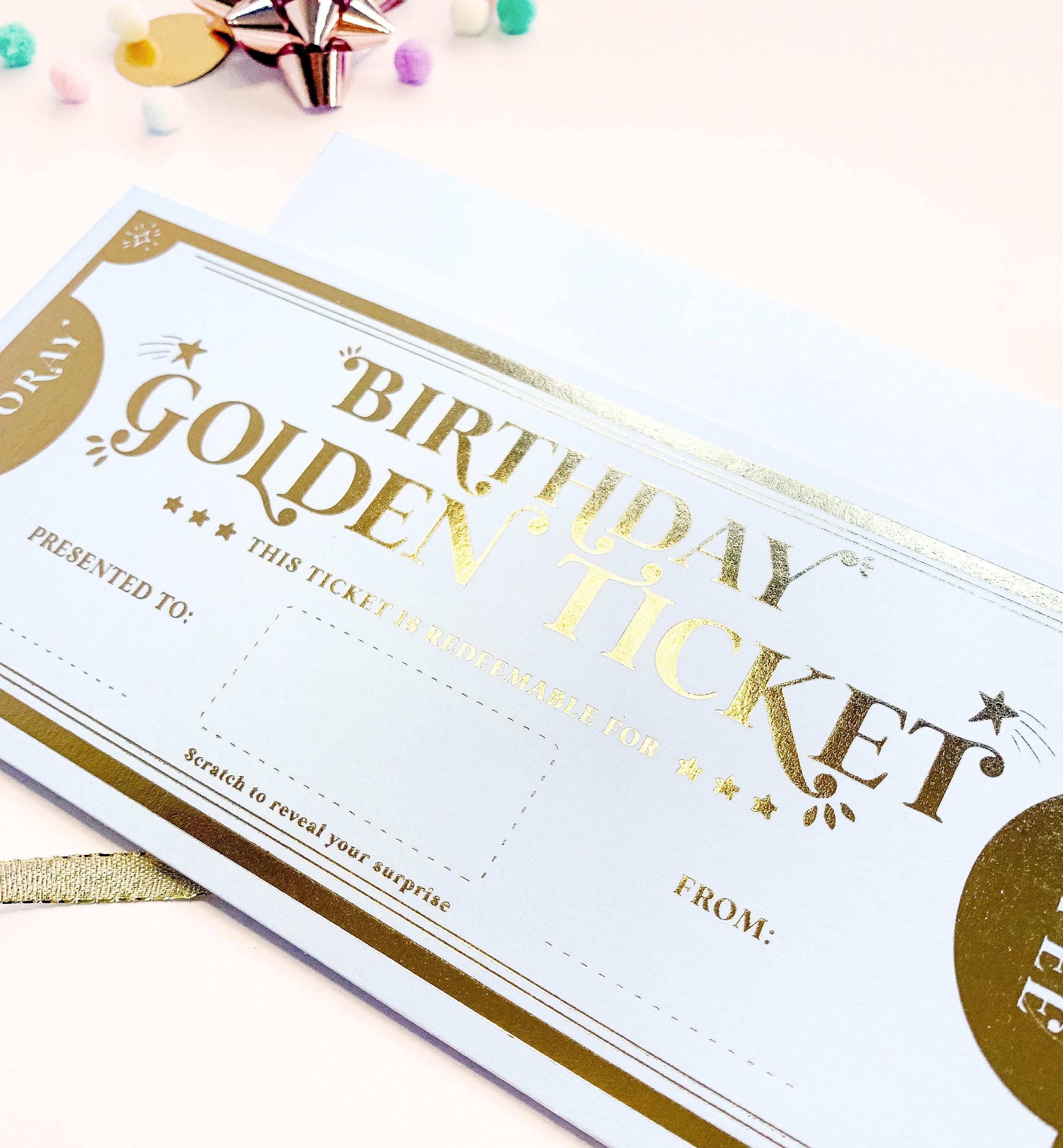 Scratch-off Birthday Golden Ticket Surprise & Reveal Birthday - Etsy ...