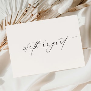 With Regret Wedding RSVP Card, Wedding Decline Invitation Card ...