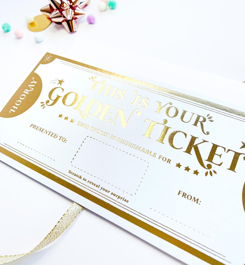 Scratch-off Golden Ticket Surprise & Reveal Gift Voucher - Etsy Australia