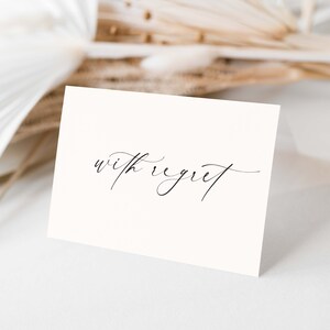 With Regret Wedding RSVP Card, Wedding Decline Invitation Card ...