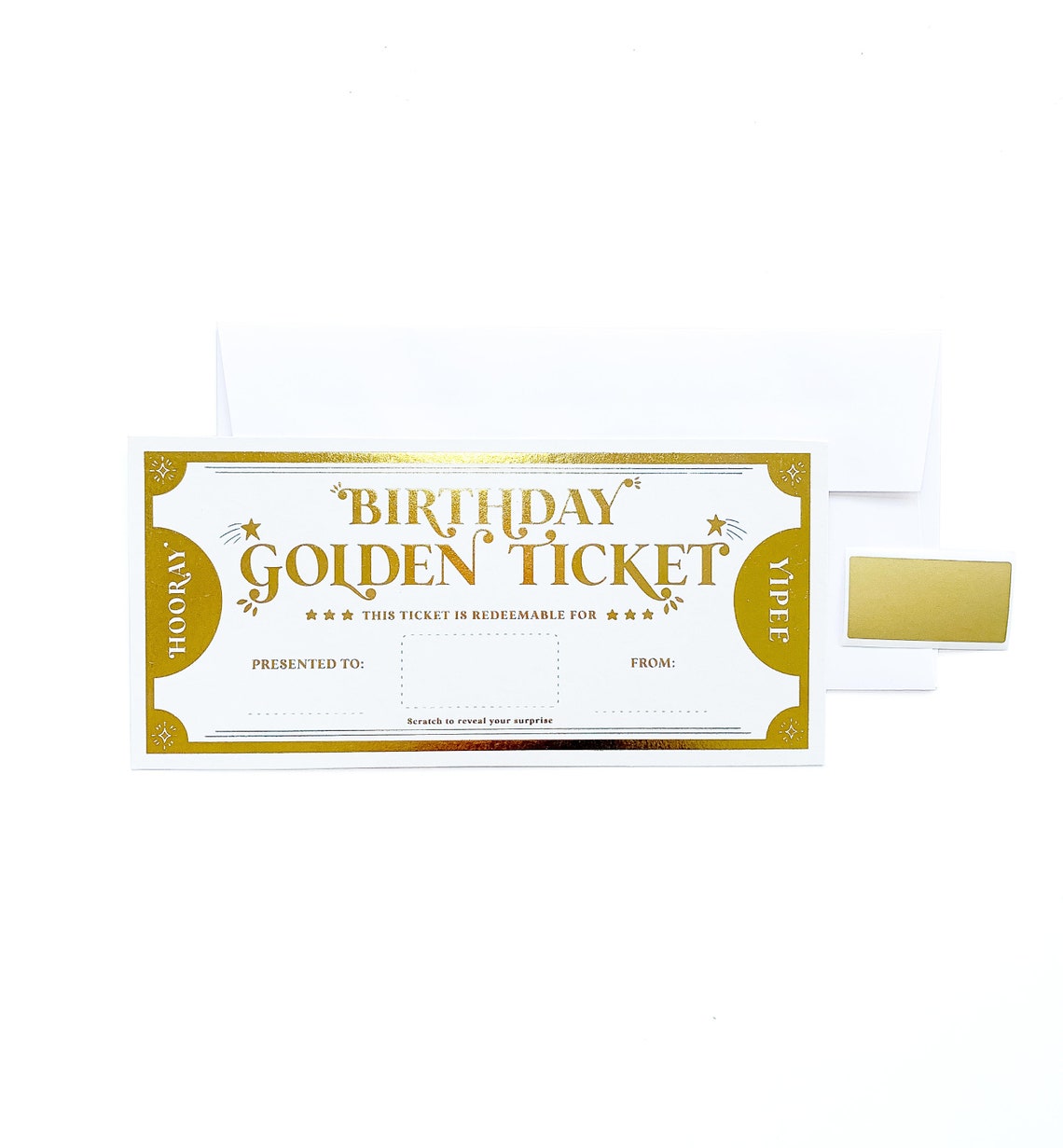Scratch-off Birthday Golden Ticket Surprise & Reveal Birthday - Etsy ...