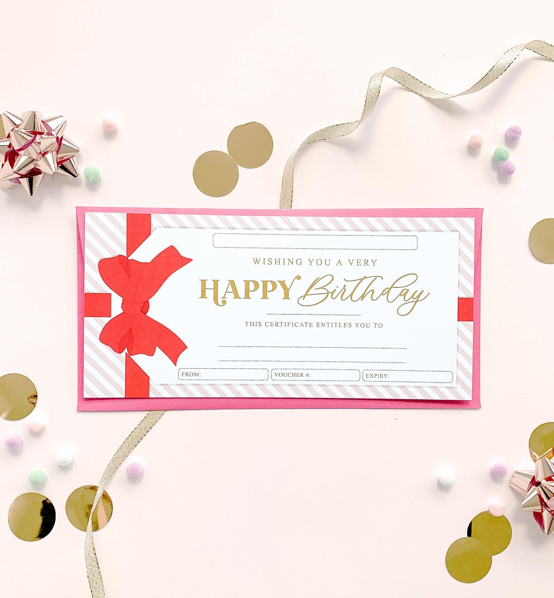 Happy Birthday Gift Voucher, Fully Custom Printed Gift Certificate ...