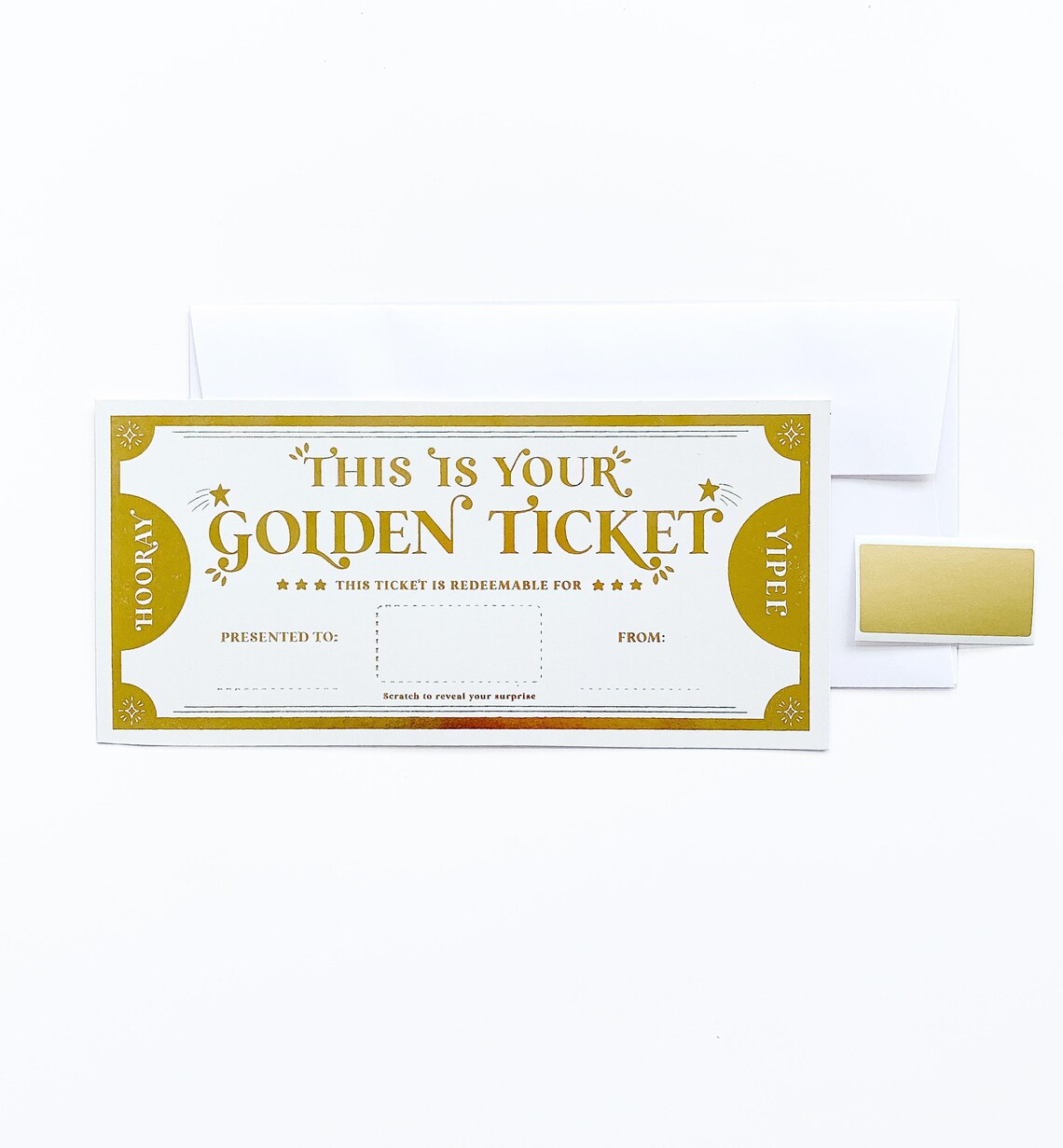 Scratch-off Golden Ticket Surprise & Reveal Gift Voucher - Etsy Australia