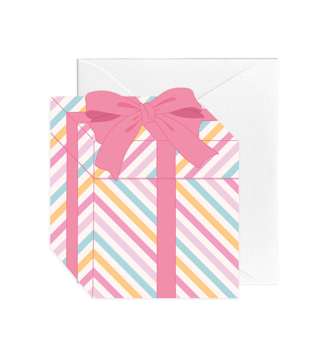 Present Die-cut Birthday Greeting Card, Unisex Birthday Greeting Card ...