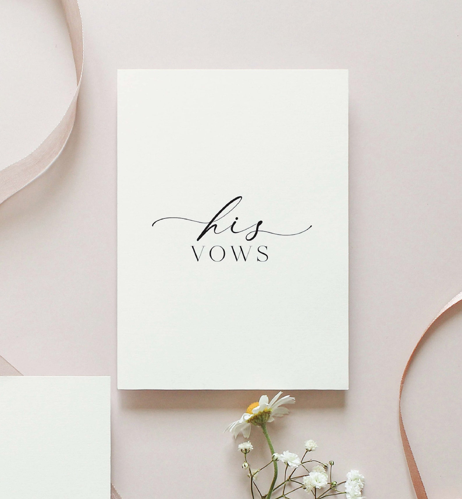 His and Her Vows, Bride and Groom Wedding Day Card, Minimalist Wedding ...