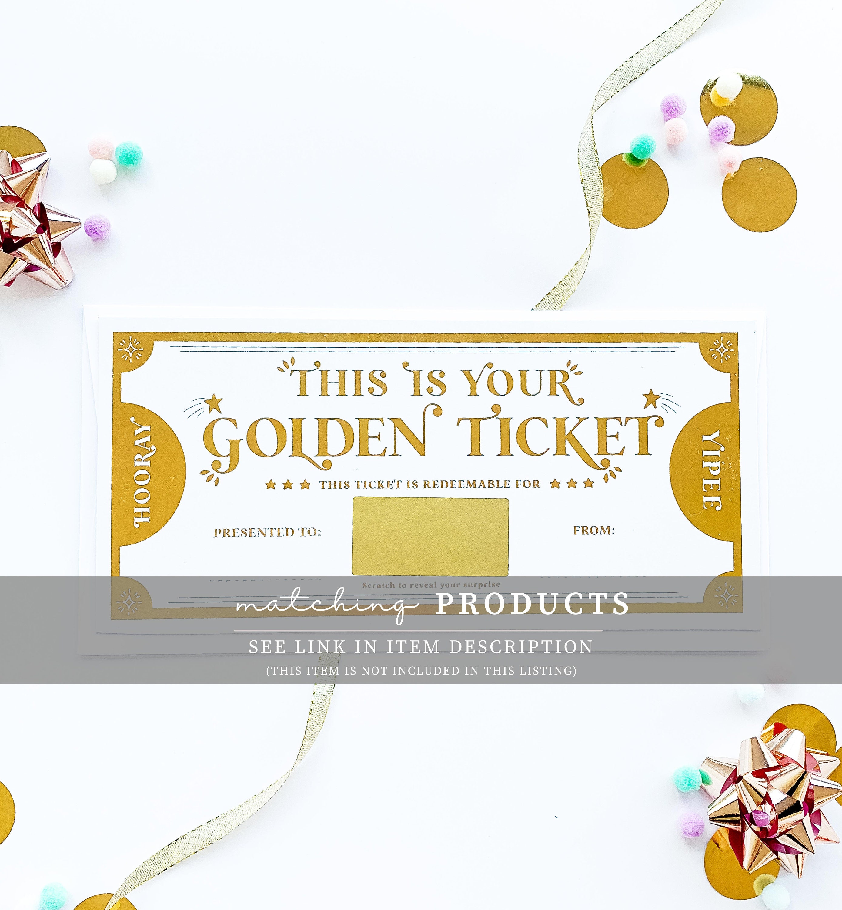 Scratch-off Birthday Golden Ticket Surprise & Reveal Birthday - Etsy ...