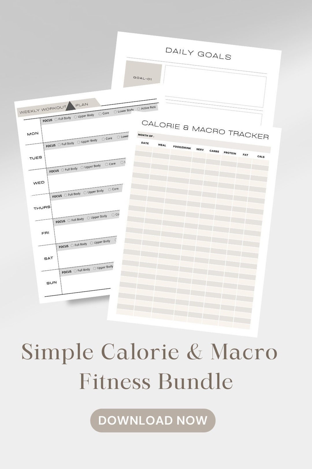 Ultimate Macro Meal Planner Digital Template, Weekly Workout Plan ...