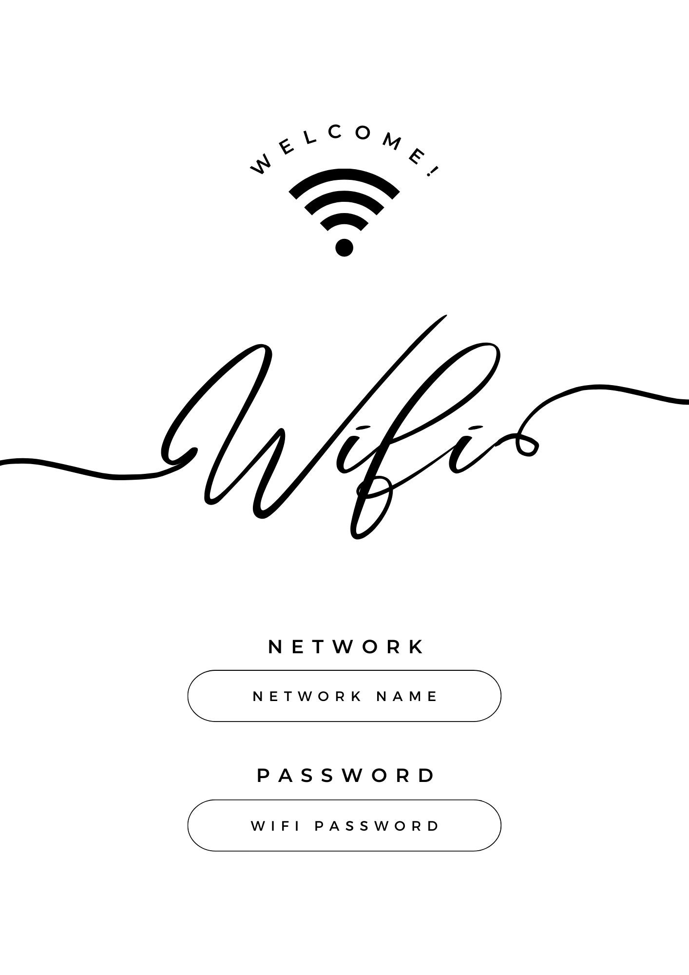 Airbnb Vrbo Rental WIFI Sign PRINTABLE Template - Etsy