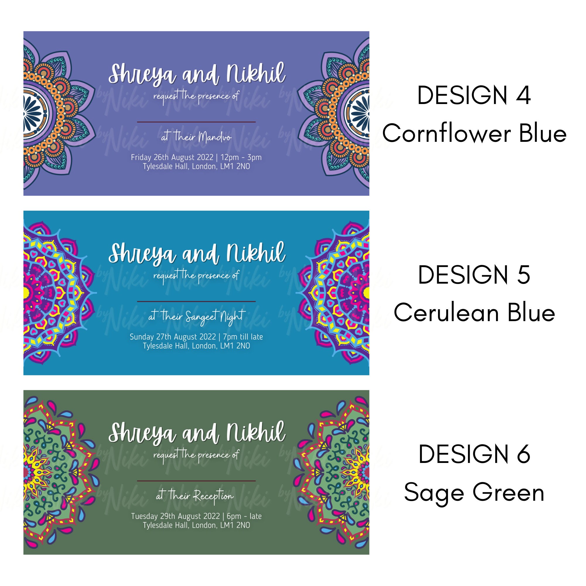 Wedding Invitation Cards - Mandala Collection - Personalised Wedding ...