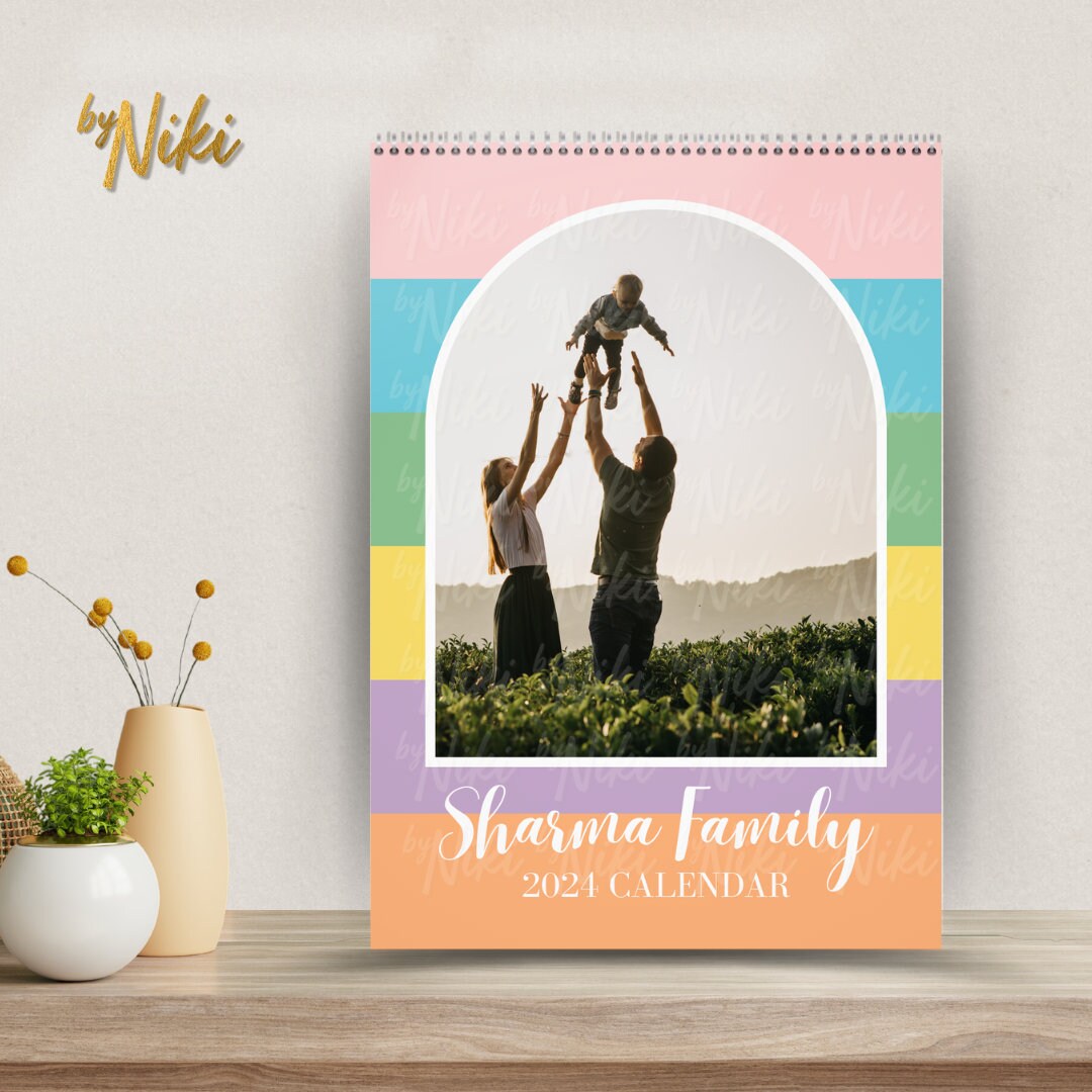 Pastel Photo 2024 Calendar | Personalised Calendar, Christmas Gift ...