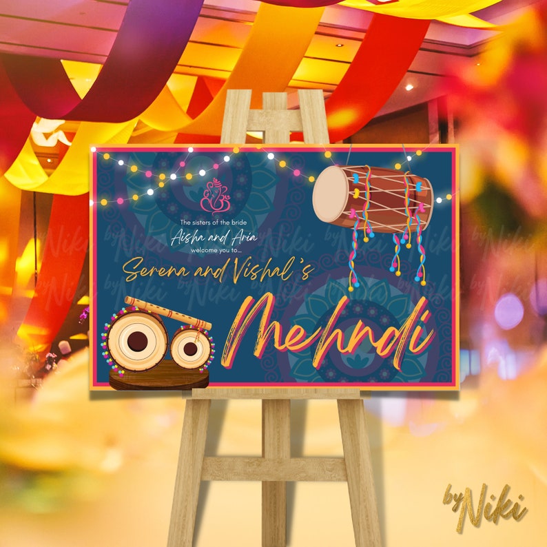 Event Welcome Sign | Personalised Custom [digital] Sangeet, Sanji ...