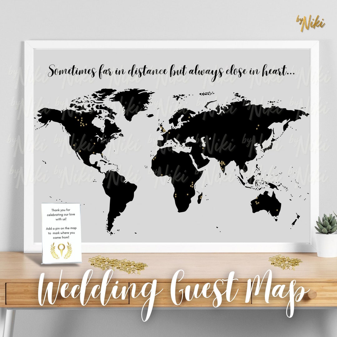 Wedding Guest Map | Guest Book Alternative, Destination Map, Guest ...