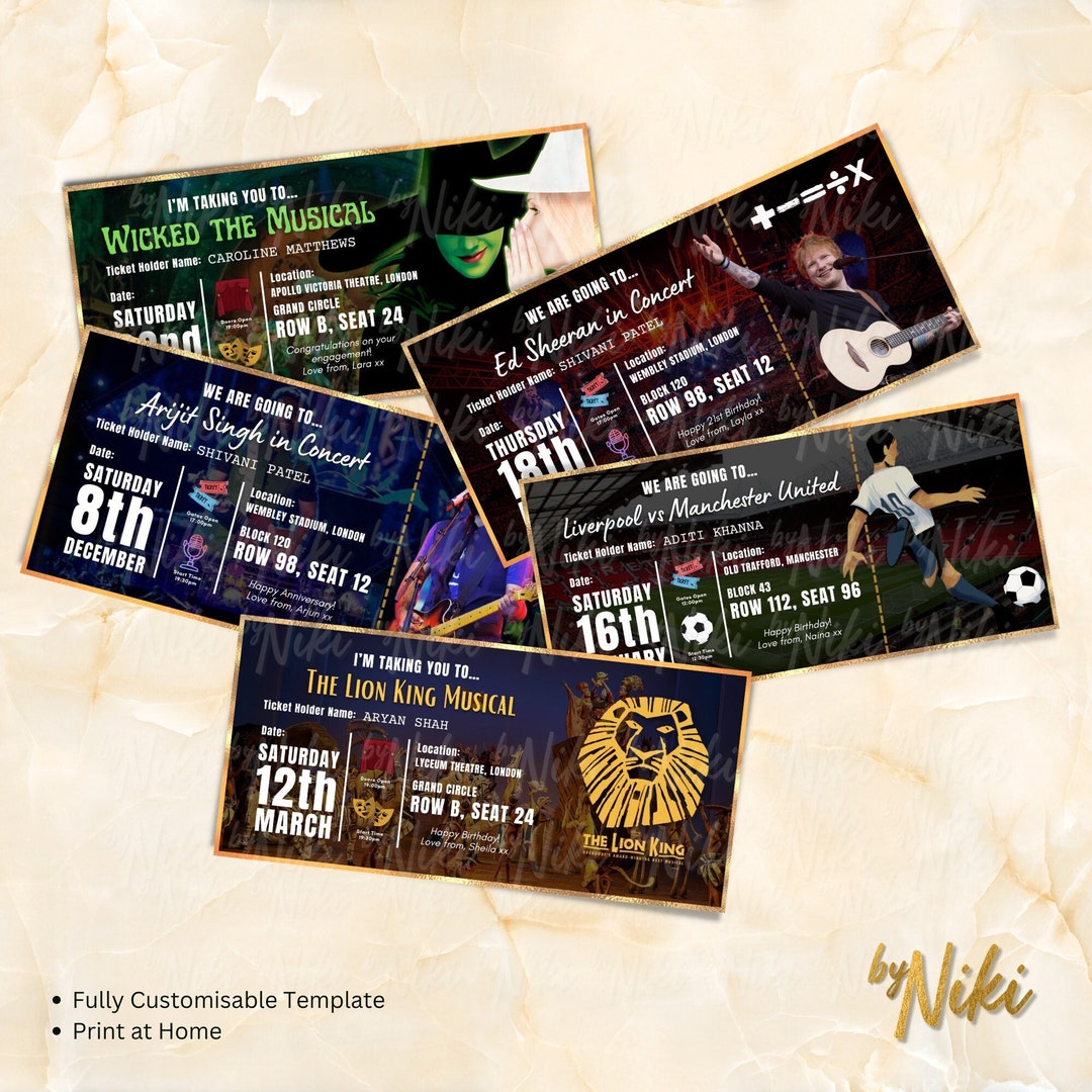 Custom Ticket Template | Concert Ticket, Theatre Ticket, Experience ...