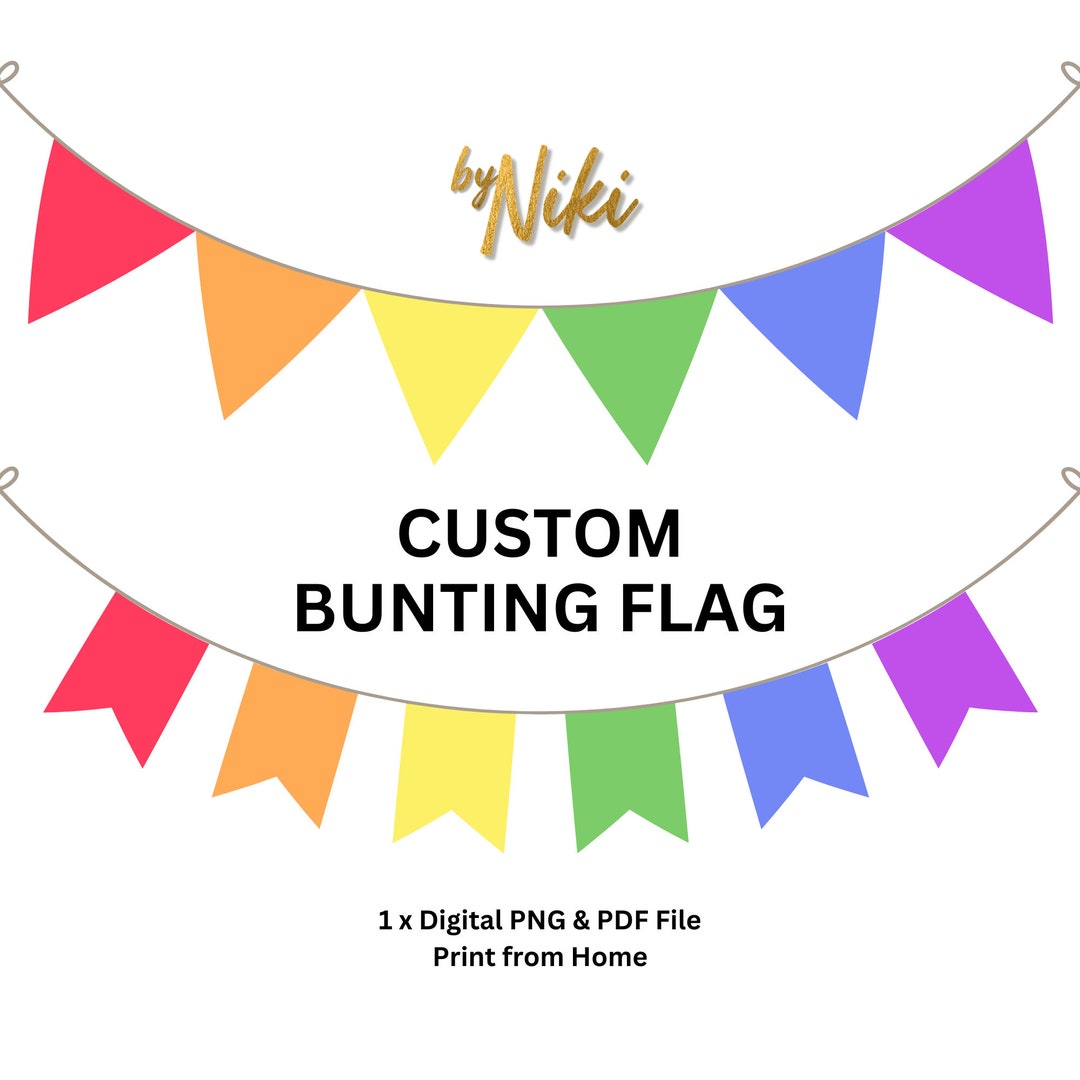 Custom Bunting Flag - Any Design, Any Theme - Birthday Party, Wedding ...