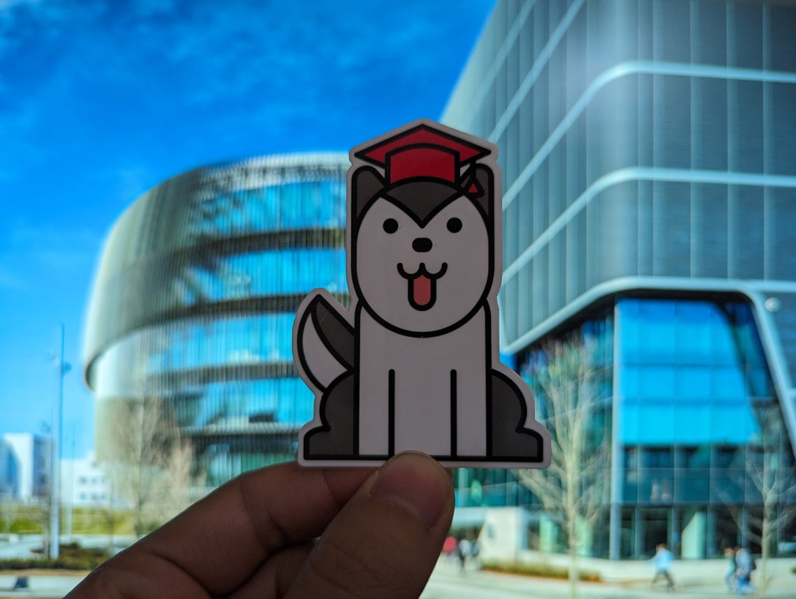 Graduating Husky, Set of 6, Cute Gift for NEU College Students, Laptop ...