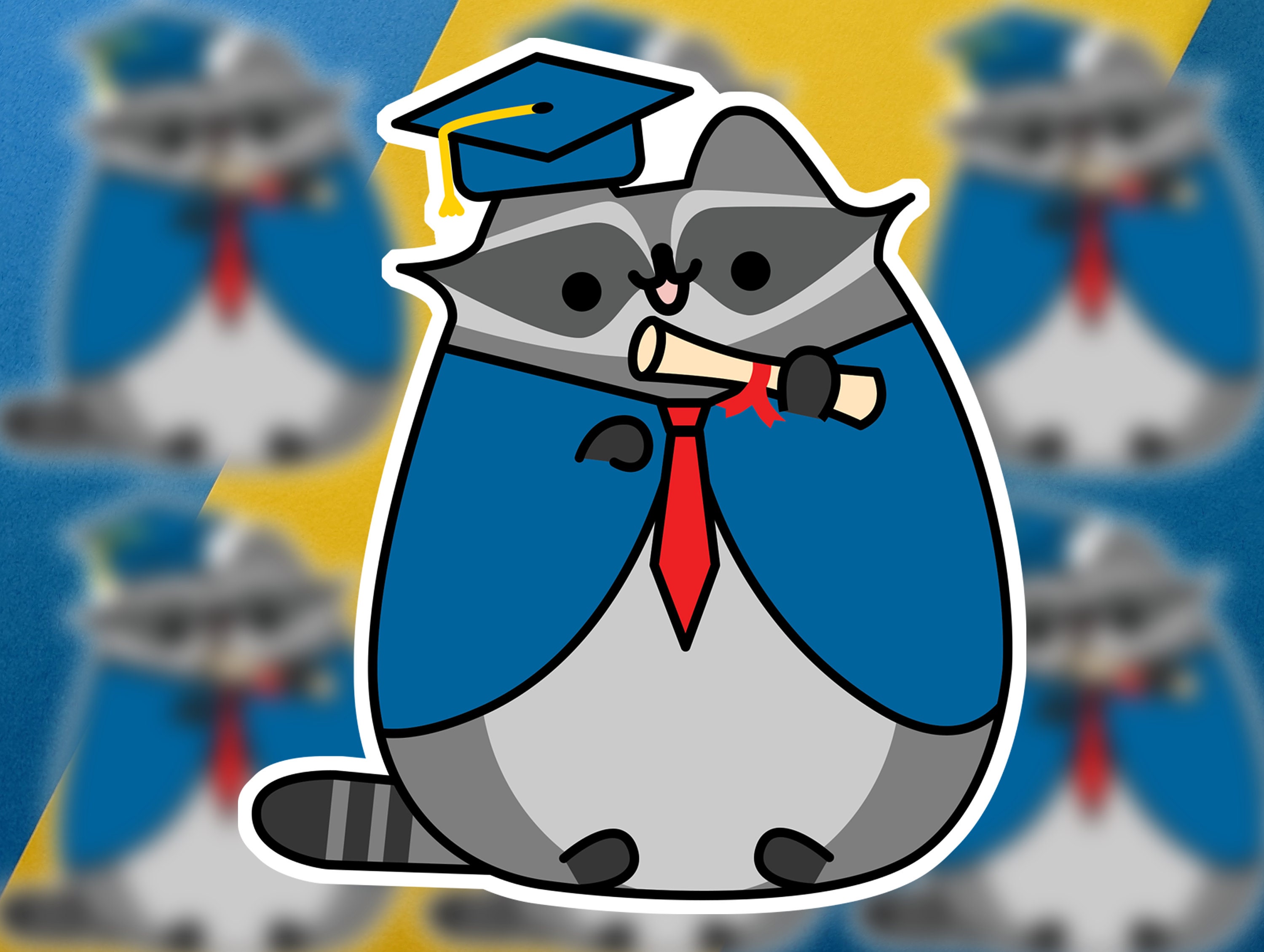 Rejoicing Raccoon at Graduation, Pack of 4, Fun Gifts for UCSD ...