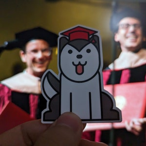 Graduating Husky, Set of 6, Cute Gift for NEU College Students, Laptop ...