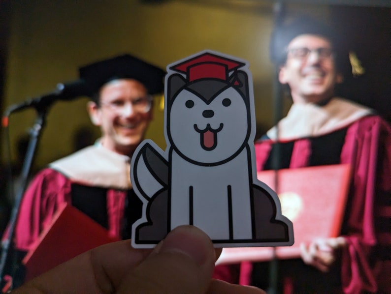 Graduating Husky, Set of 6, Cute Gift for NEU College Students, Laptop ...