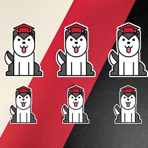Graduating Husky, Set of 6, Cute Gift for NEU College Students, Laptop ...