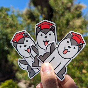 Graduating Husky, Set of 6, Cute Gift for NEU College Students, Laptop ...