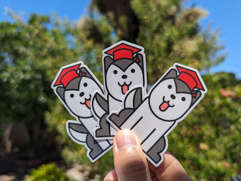 Graduating Husky, Set of 6, Cute Gift for NEU College Students, Laptop ...