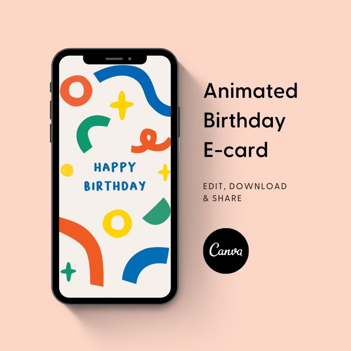 Animated Birthday E-card Editable Greeting Card Easy to Edit, Quick to ...