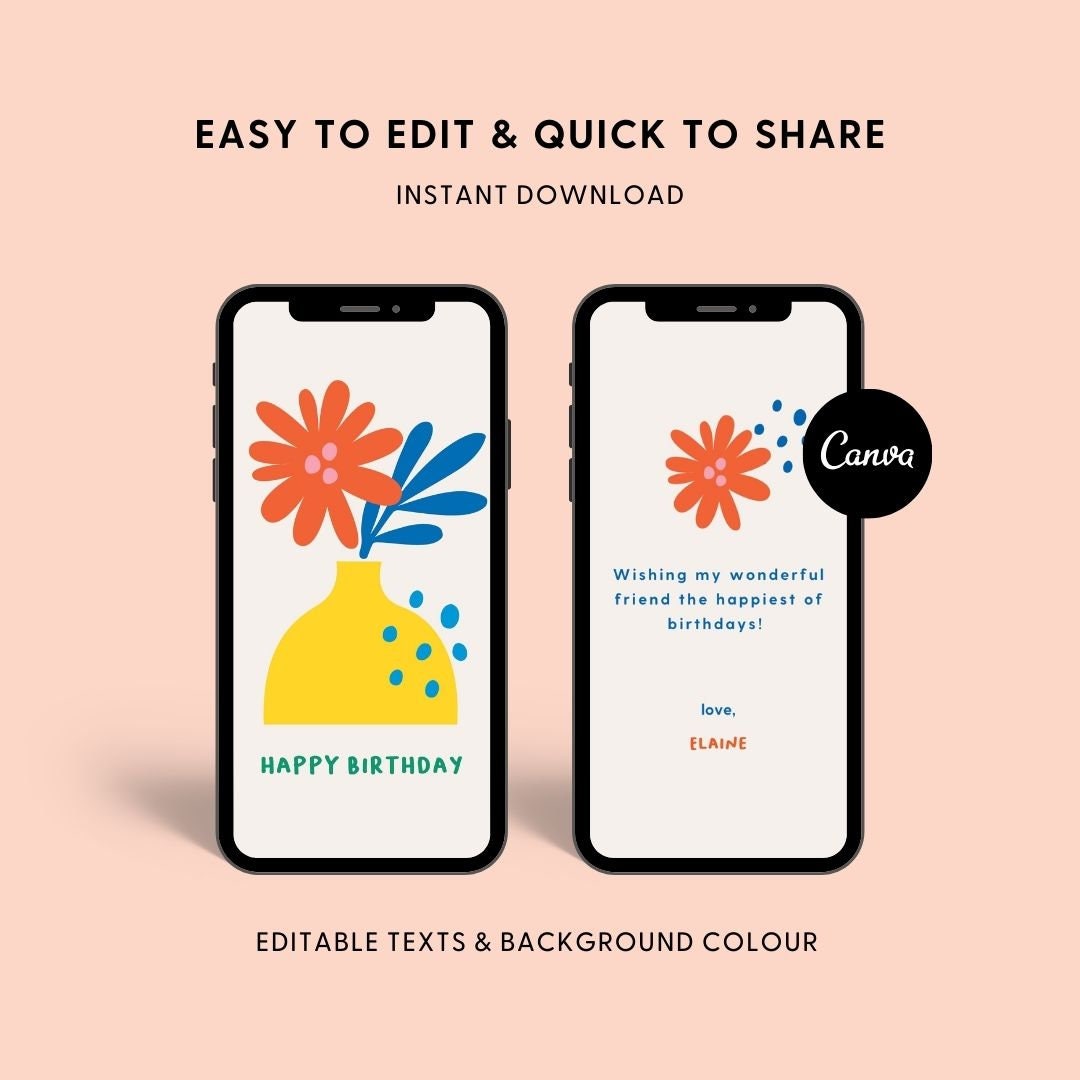 Editable Birthday E-card Animated Greeting Card Easy to Edit, Quick to ...