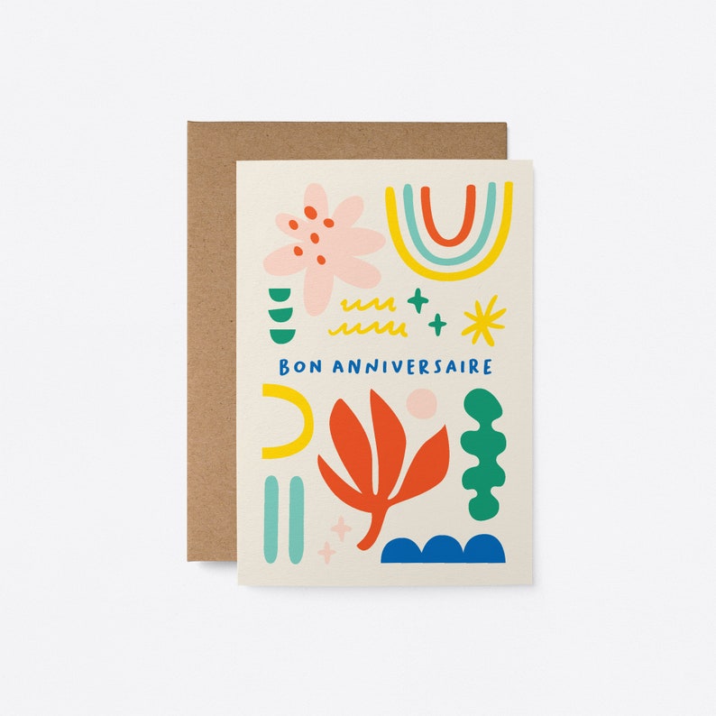 Bon Anniversaire Carte De Voeux French Birthday Card - Etsy