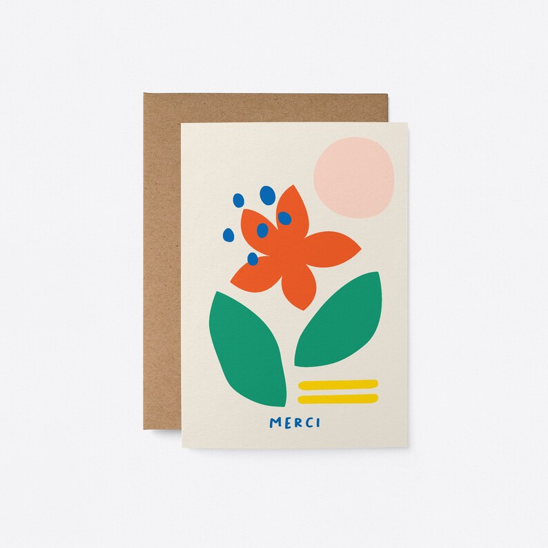 Merci Carte De Voeux French Thank You Card - Etsy